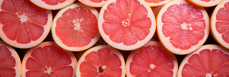 Fresh Sliced Grapefruit Background, Backdrop, Banner, Texture. Sliced ...