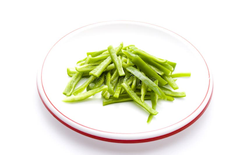 Fresh Sliced Green Capsicum Stock Image - Image of capsicum, fresh ...