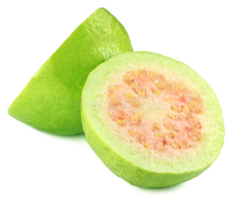 Fresh Half Of Guava Fruit Over White Background Stock Image - Image of ...