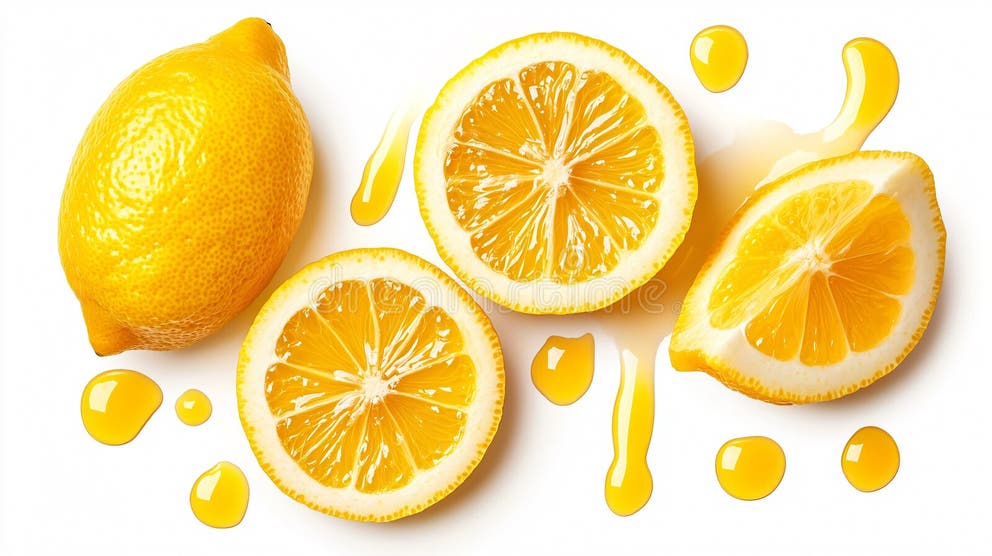 Fresh Sliced Lemon with Dripping Juice and Jam Stock Photo - Image of ...