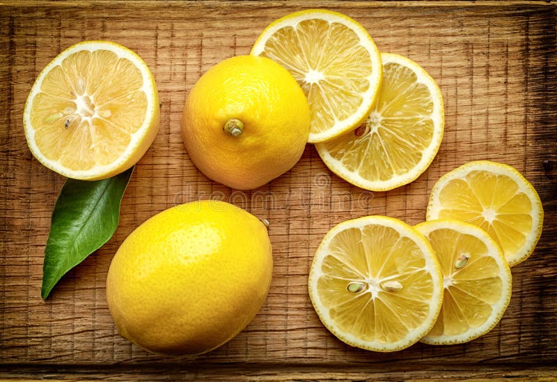 Fresh sliced lemons stock image. Image of organic, leaf - 63674099