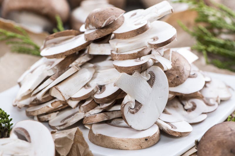 Fresh sliced Mushrooms stock photo. Image of lifestyle - 34865736