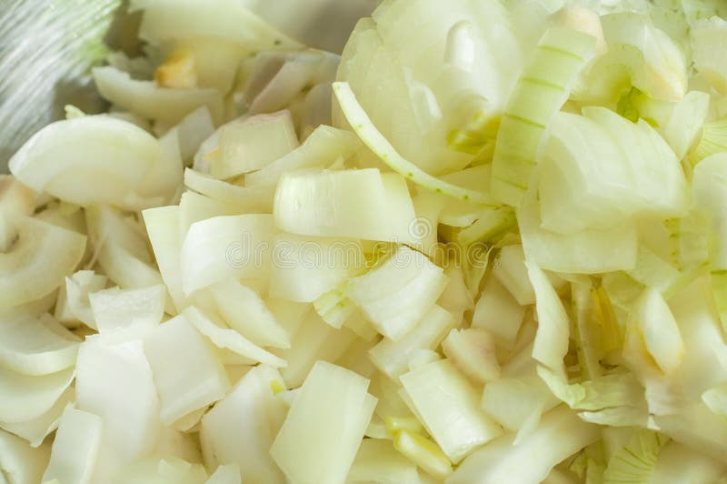 Fresh Sliced Onion in a Plate, Closeup Stock Photo - Image of chopped ...