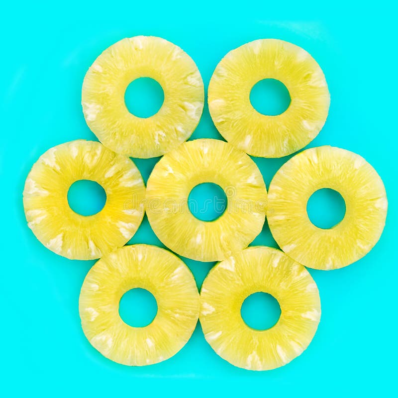 Fresh Sliced Pineapple Pattern. Pineapple Chunks Close Up Stock Image ...