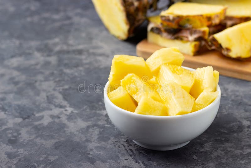 Fresh Sliced Pineapple on Table Stock Photo - Image of pineapple ...
