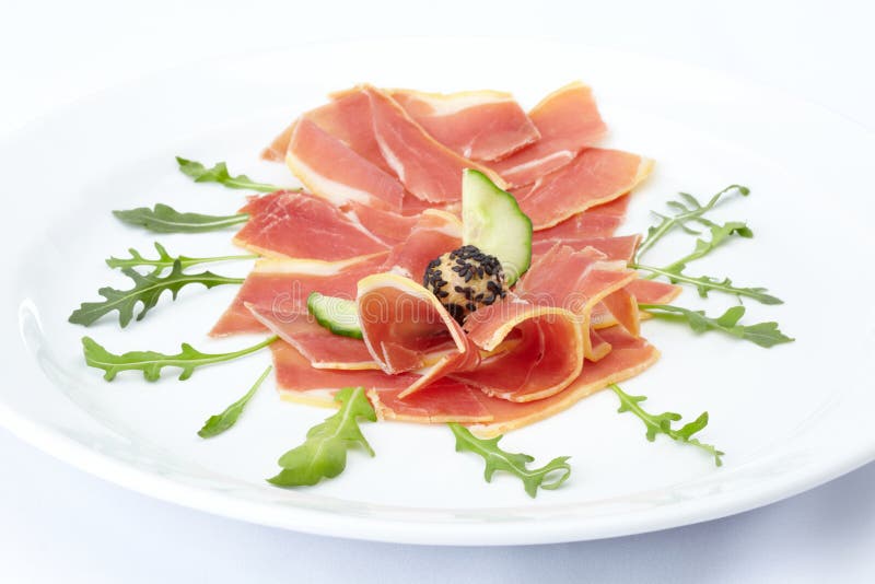 Fresh sliced prosciutto stock photo. Image of sliced - 18187774