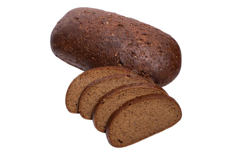 Fresh Sliced Rye Bread on White Background Stock Photo - Image of food ...