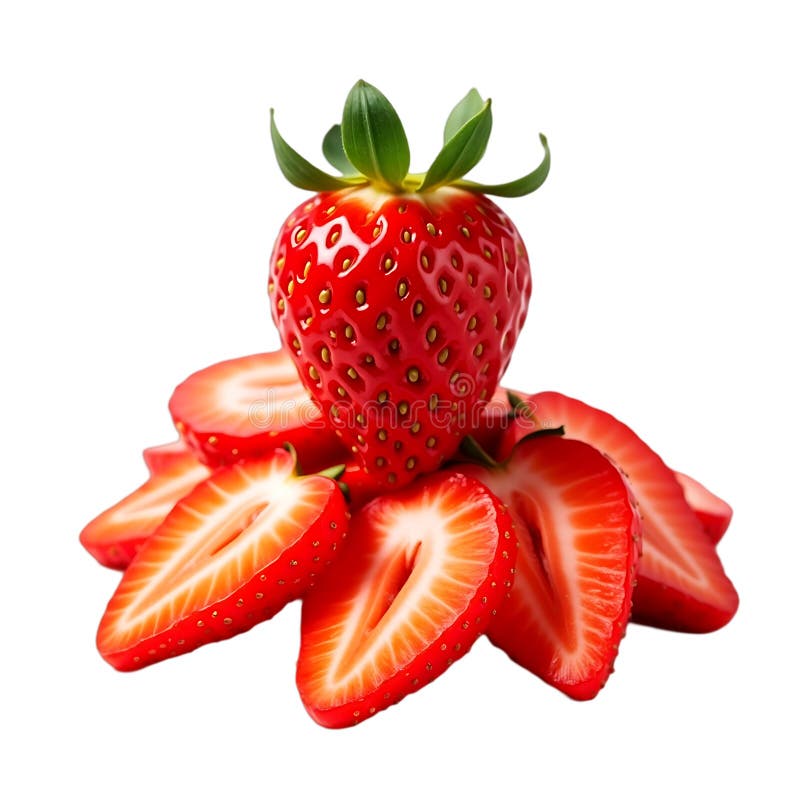 Fresh Sliced Strawberry Stack – Juicy and Vibrant Fruit Image Stock ...