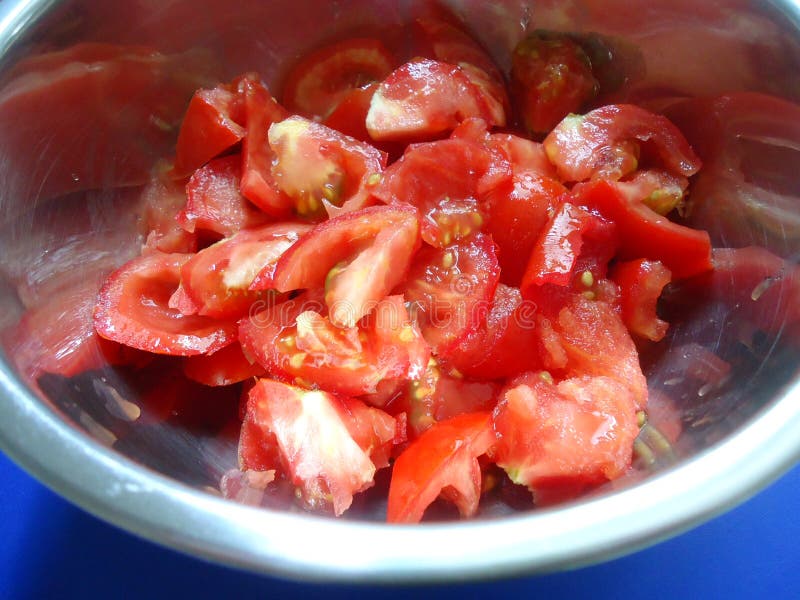 Fresh sliced tomatoes. stock photo. Image of look, dish - 77233518