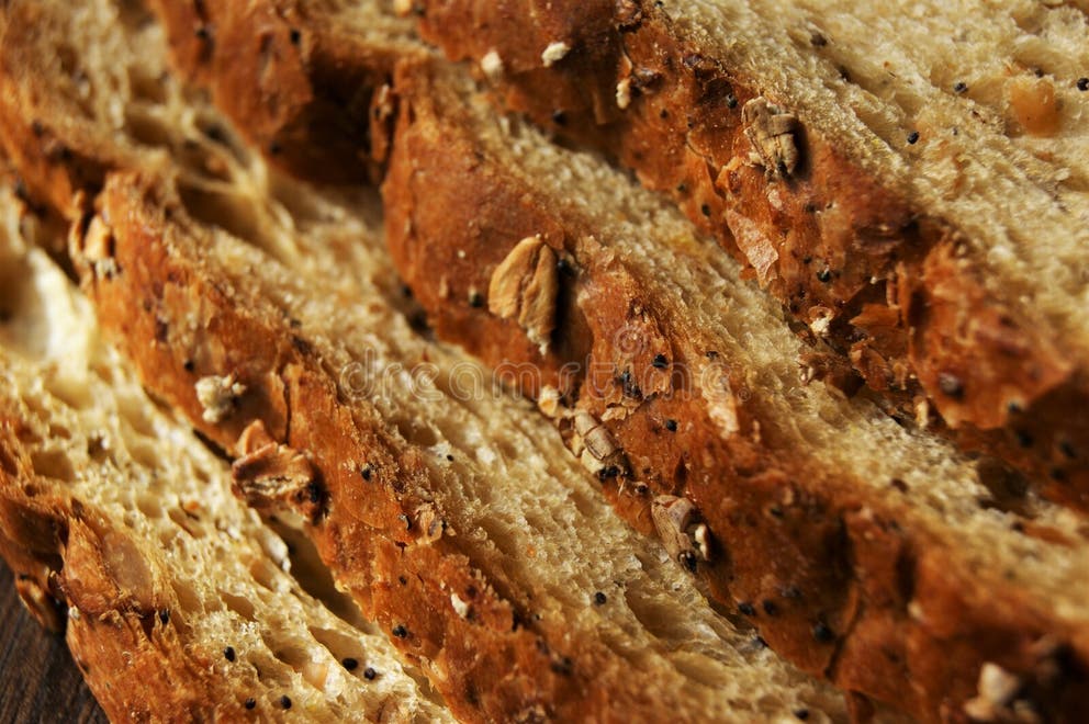 Fresh Slices of Bread. Close-up of a Fragment of a Bread Bribe. Bread ...