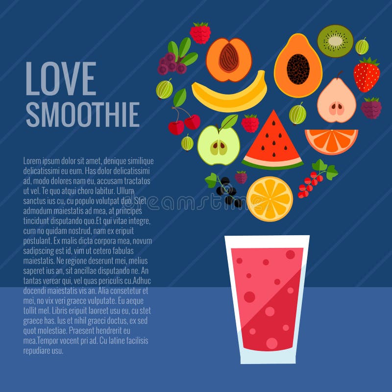Fresh Smoothie Flat Concept Stock Vector - Illustration of color ...