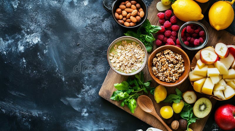 Fresh Smoothie with Fruits and Nuts on a Kitchen Counter. Stock Photo ...