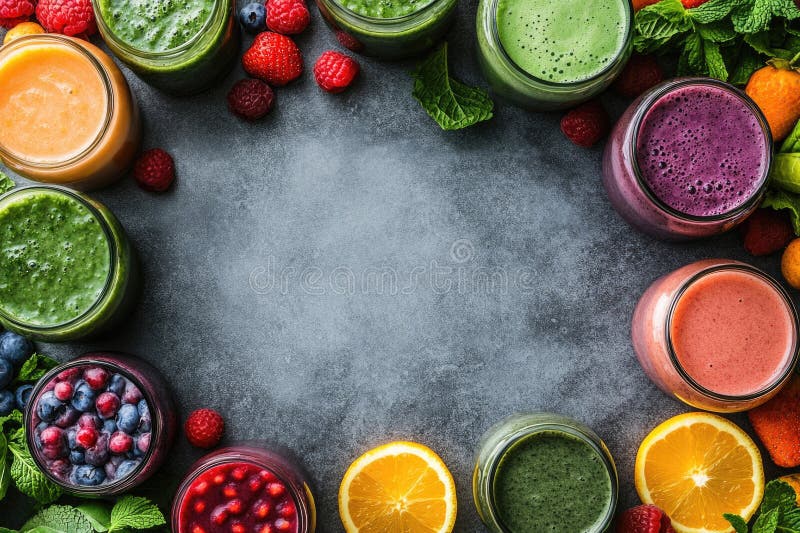 Fresh Smoothies with Blank Space Stock Image - Image of tropical ...