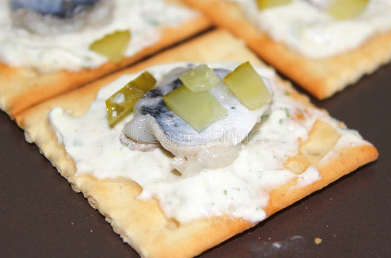 Fresh snack with fish stock image. Image of fish, hering - 32647629