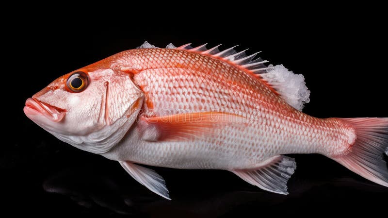 A Fresh Snapper Fish on Ice. Snapper Fish Stock Illustration ...