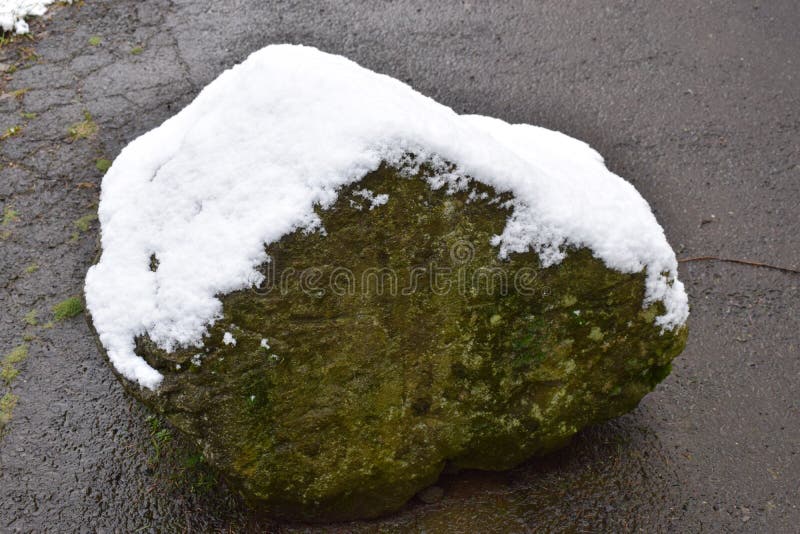 Volcano rock with snow stock image. Image of water, fresh - 232111259