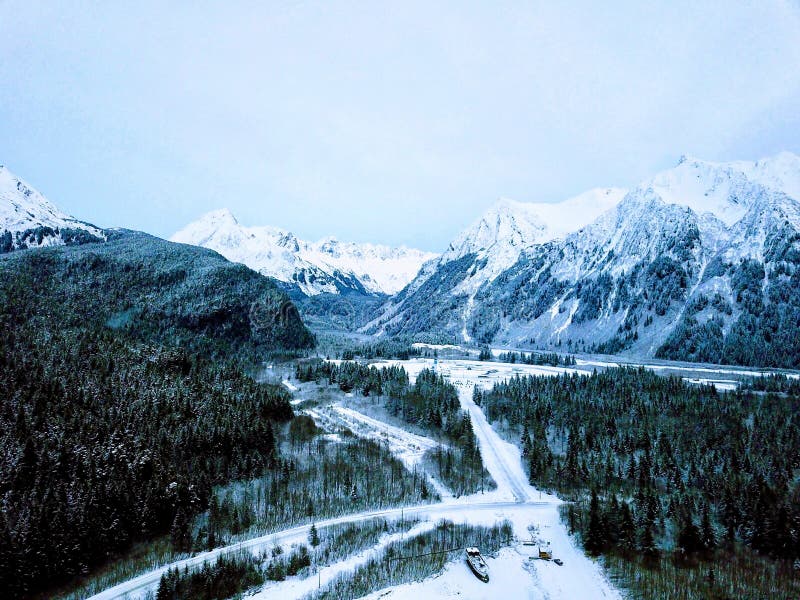 Fresh Snow on the Mountains Stock Image - Image of chugach, seward ...