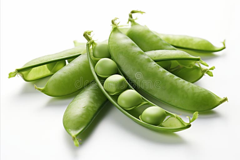 Fresh Snow Peas on a White Background Captivating Visuals for Ads and ...