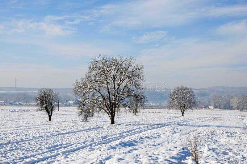 Fresh snow on plowed land stock image. Image of unique - 18046605