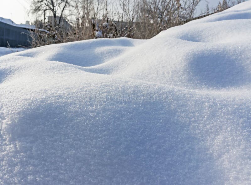 Fresh Snowdrift Illuminated by the Sun with Shadows Stock Image - Image ...