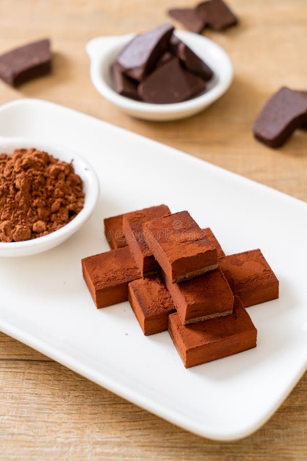 Fresh and soft chocolate stock image. Image of powder - 177186225