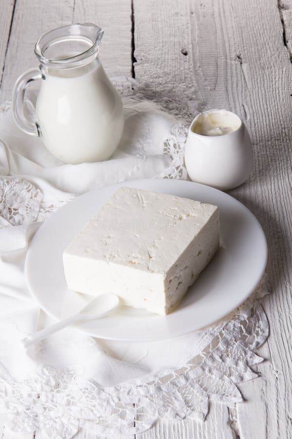 Fresh sour cream and quark stock image. Image of fresh - 69254217