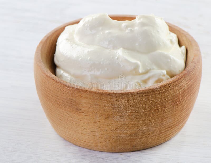 Sour cream in a bowl stock photo. Image of ceramic, dairy - 19635964