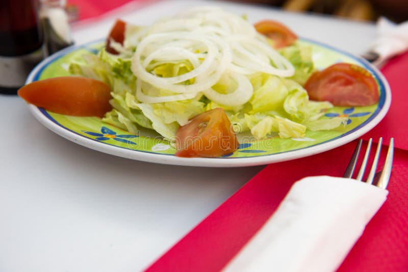 Fresh Spanish salad stock image. Image of prepared, tomatoes - 16919335