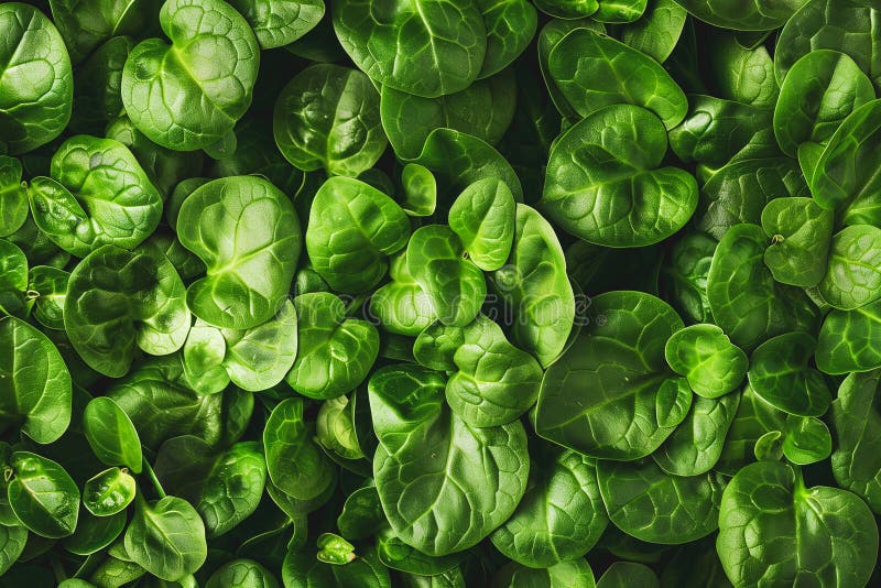 Fresh Spinach Background, Top View Stock Illustration - Illustration of ...