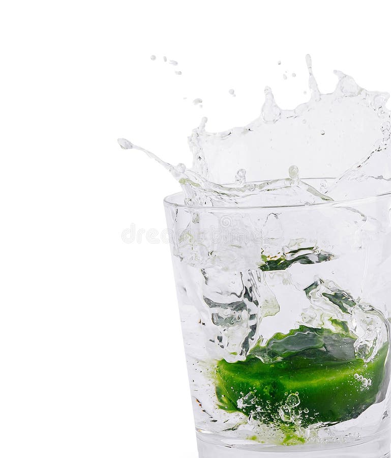 Fresh Splash with Lime in Glass of Water Stock Image - Image of speed ...