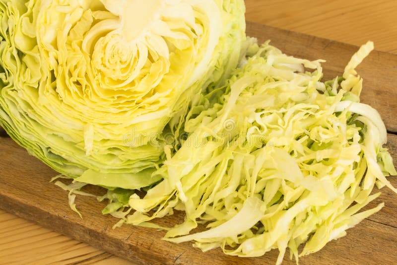 Fresh Spring Cabbage on a Wooden Board Stock Image - Image of wood ...