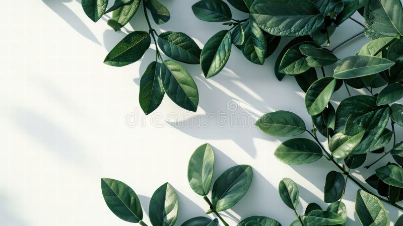 Fresh Spring Concept Featuring New Growth and Blossoms on a White ...