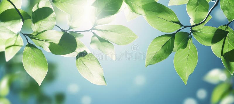 Fresh Spring Foliage, Sun Rays Peaking through Green Leaves on Branches ...