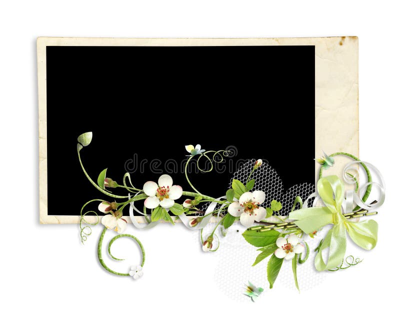 Fresh Spring Frame with Apple Tree Flowers Stock Illustration ...