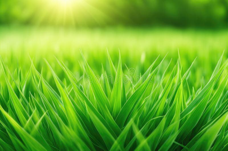 Fresh Spring Grass with Bokeh Background Stock Image - Image of grass ...