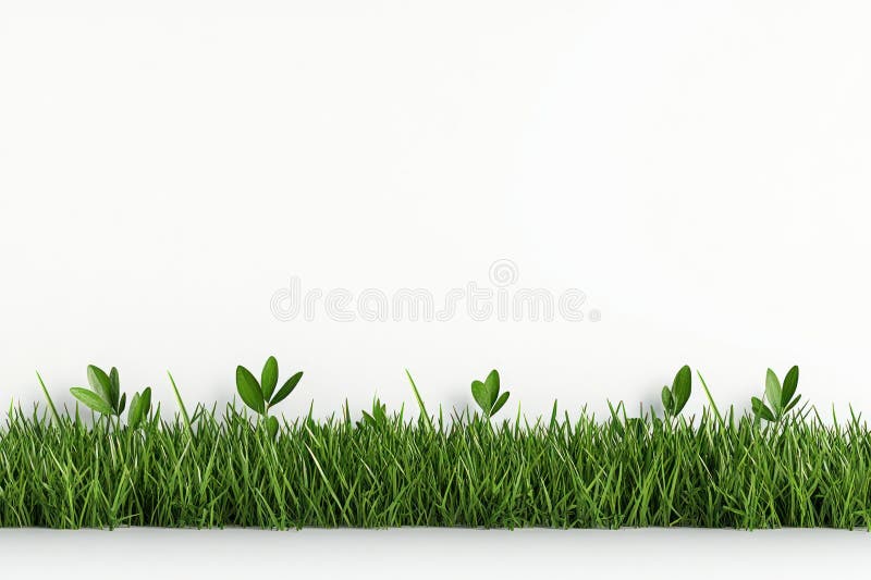 Fresh Spring Grass Border on White Background Stock Illustration ...