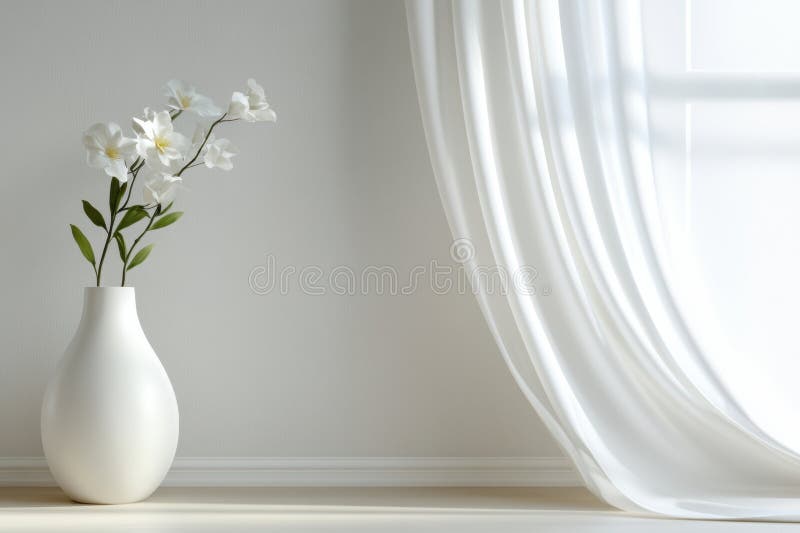 Fresh Spring Interior, a Gentle Spring Breeze Fills the Room through an ...