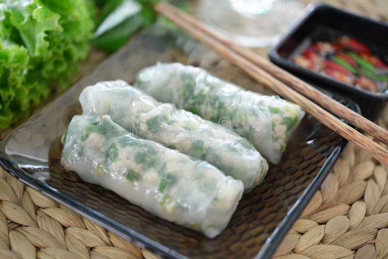 Vietnamese Steamed Rice Noodle Roll Stock Image - Image of nuoc ...