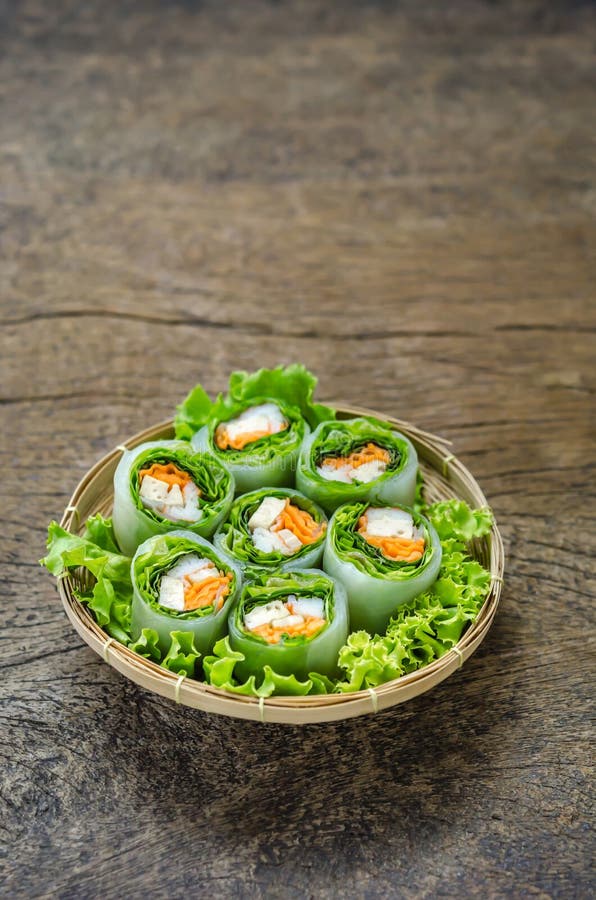 Fresh Spring Roll stock photo. Image of food, rice, herb - 56172680