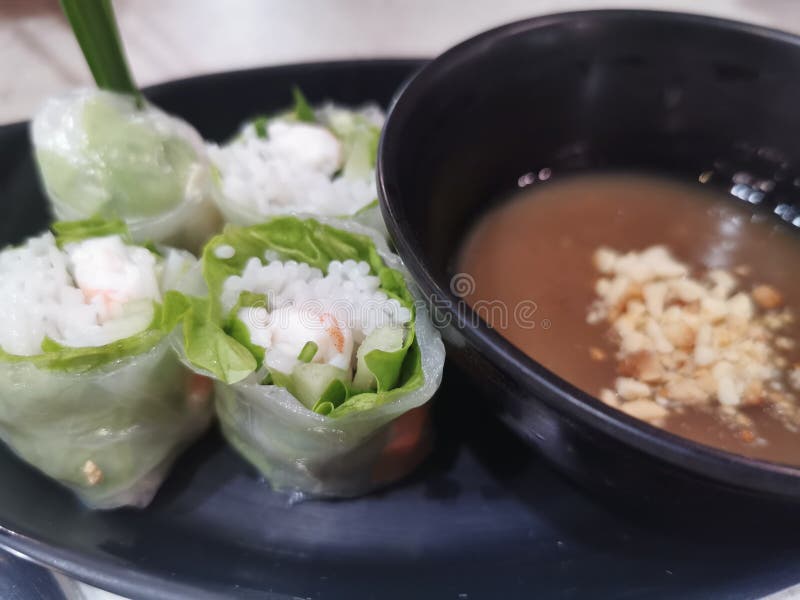 Fresh Spring Roll on a Plate Stock Image - Image of fresh, cuisine ...