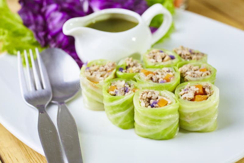 Fresh Spring Roll stock image. Image of cooking, brown - 74845773