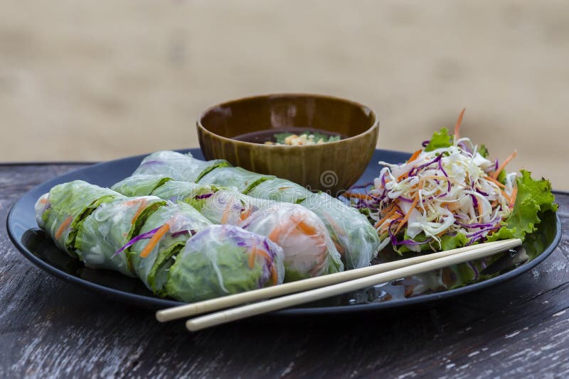 Fresh Spring Roll, Vietnamese Food. Stock Image - Image of meal ...