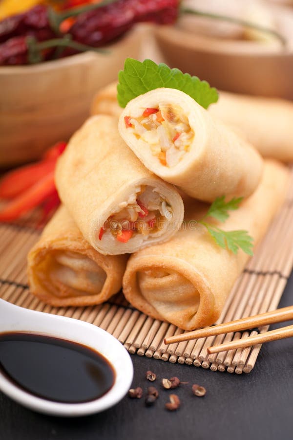 Fresh spring rolls stock image. Image of marinaded, roll - 30486645