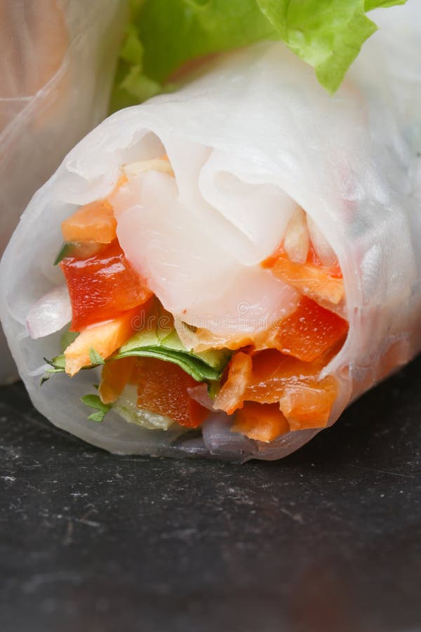 Fresh spring rolls stock image. Image of close, herb - 99451993
