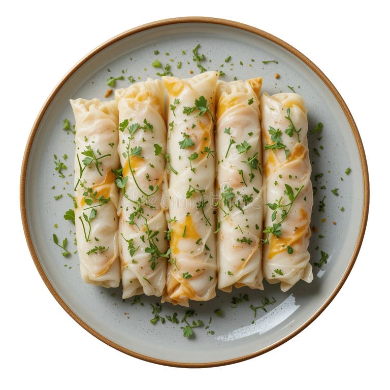 Fresh Spring Rolls Garnished with Herbs, Showcasing Vibrant Colors and ...