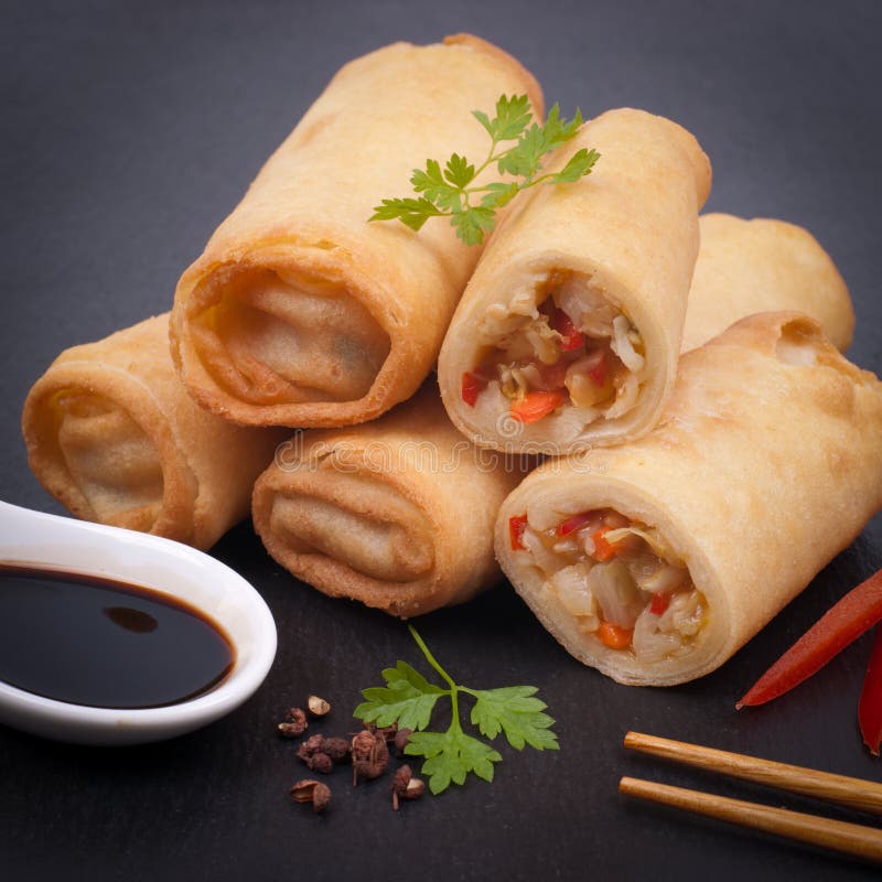 Fresh spring rolls stock image. Image of paper, roll - 30505639