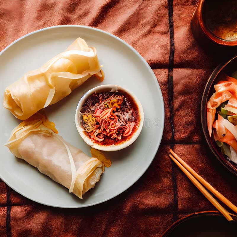 Vietnam Salad Rolls Stock Illustrations – 51 Vietnam Salad Rolls Stock ...