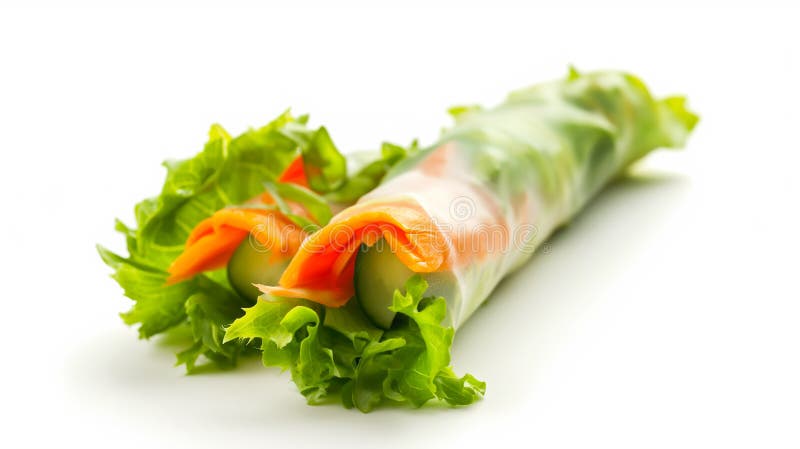 Fresh Spring Rolls Wrapped in Rice Paper, Filled with Crisp Lettuce and ...