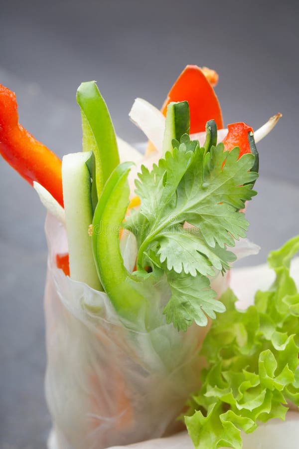 Spring Rolls Wrapped in the Rice Paper Stock Image - Image of asian ...