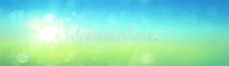 Fresh Spring or Summer Abstract Background. Blue and Green Horizontal ...